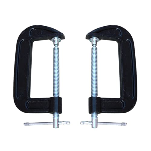 3 Inch C-Clamp Set, Heavy Duty Steel C Clamp Industrial Strength C Clamps for Woodworking, Welding, and Building(2PCs )