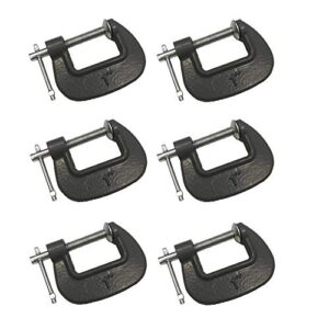 adden 6 piece 1″ heavy duty iron c clamp metal woodwork carpenter g clamp