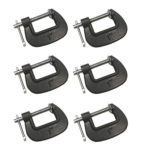 ADDEN 6 Piece 1" Heavy Duty Iron C Clamp Metal Woodwork Carpenter G Clamp