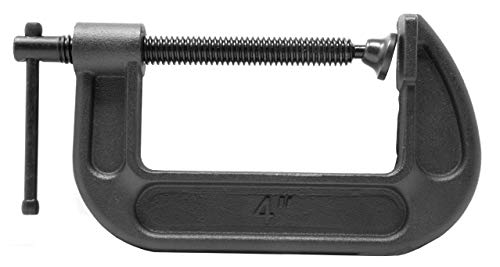 WEN CLC424 Heavy-Duty Cast Iron C-Clamps with 4-Inch Jaw Opening and 2.2-Inch Throat, 2 Pack