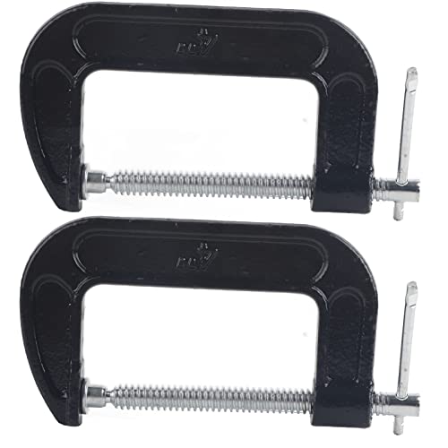 Woodworking G Clamp,2Pcs G‑Type C‑Type Malleable Steel Fixed Industrial Strength Hardware Tool