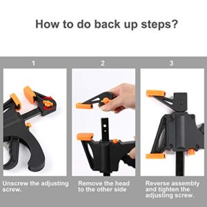 Quick Grip Clamps for Woodworking 2 Different Size Ratchet Bar Clamps 6 inch (2), 4-inch (2) One-Handed Clamps