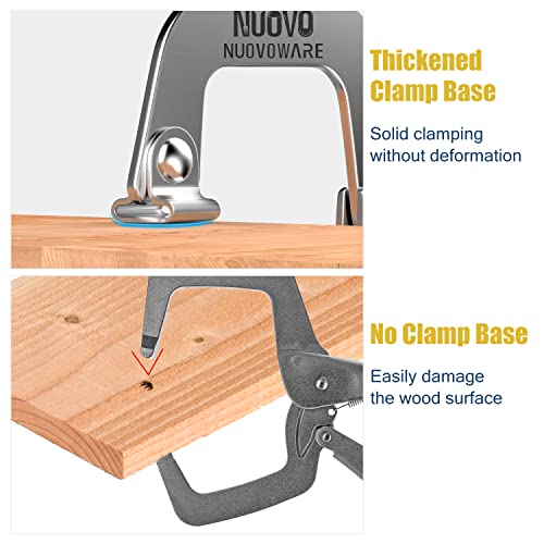 Nuovoware Premium Face Clamp, Locking C Clamp 2 Pack 11" with Swivel Pads, Metal Pocket Hole Clamp Locking Plier Table & Tool Vise Grip for DIY Woodworking, Welding, Cabinetry, Pocket Hole Joinery