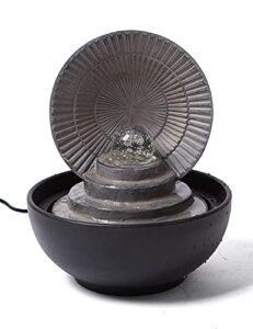 seinhijo indoor tabletop water fountain zen cascading feng shui waterfall home decor table centerpiece relaxation gifts with led lights rolling ball 11 inch