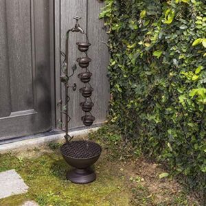 Alpine Corporation 38" Tall Indoor/Outdoor Hanging 6-Cup Tiered Floor Water Fountain, Bronze