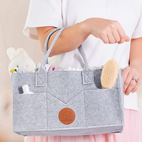 KeaBabies Baby Diaper Caddy Organizer - Large Baby Organizer - Diaper Organizer For Changing Table - Storage Caddy - Changing Table Organizer For Baby Boy, Girl - Nursery Organizer (Classic Gray)