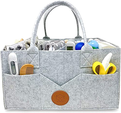 KeaBabies Baby Diaper Caddy Organizer - Large Baby Organizer - Diaper Organizer For Changing Table - Storage Caddy - Changing Table Organizer For Baby Boy, Girl - Nursery Organizer (Classic Gray)