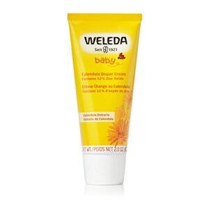 weleda baby calendula diaper cream, 2.8 fluid ounce, plant rich protection with calendula, chamomile, sweet almond oil, lanolin and zinc oxide