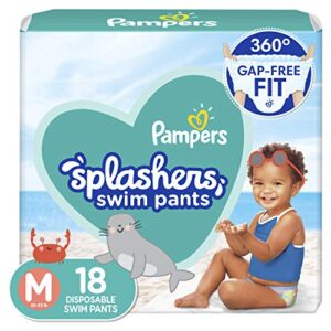 pampers splashers swim diapers size m 18 count