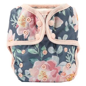 one size cloth diaper cover snap with double gusset (rose)