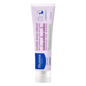 mustela-baby diaper rash cream 123 – skin protectant with zinc oxide – fragrance free & paraben free – with 98% natural ingredients – 3.8 oz, white