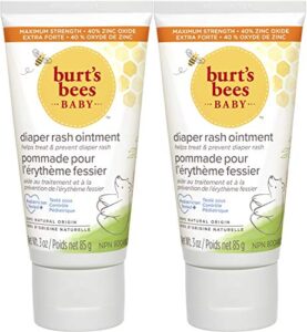 diaper rash ointment, burt’s bees 100% natural baby skin care, 3 ounce (2 pack)