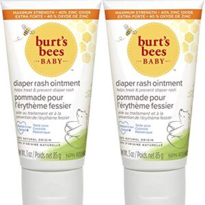 Diaper Rash Ointment, Burt's Bees 100% Natural Baby Skin Care, 3 Ounce (2 Pack)