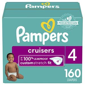 diapers size 4, 160 count – pampers cruisers disposable baby diapers, (packaging may vary)