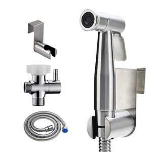 purrfectzone bidet sprayer for toilet, handheld sprayer kit, hand held bidet, cloth diaper sprayer set – easy to install – stainless steel