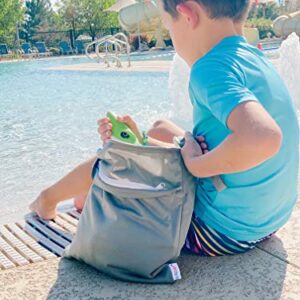 ALVABABY 2pcs Cloth Diaper Wet Dry Bags Waterproof Reusable with Two Zippered Pockets Travel Beach Pool Daycare Soiled Baby Items Yoga Gym Bag for Swimsuits or Wet Clothes L2629