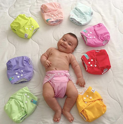 ALVABABY Baby Cloth Diapers One Size Adjustable Washable Reusable for Baby Girls and Boys 6 Pack with 12 Inserts 6BM98