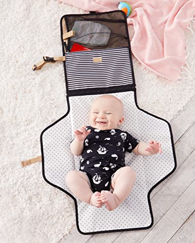 Skip Hop Portable Baby Changing Pad, Pronto, Black & White Stripe