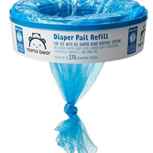 Amazon Brand - Mama Bear Diaper Pail Refills for Diaper Genie Pails, 1080 Count (4 Packs of 270 Count)