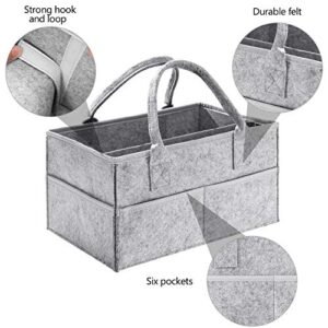 HBlife Baby Diaper Caddy Organizer with Compartments- Gray