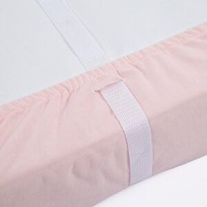 TILLYOU Changing Pad Cover Set, Jersey Knit Ultra Soft Unisex Diaper Change Table Sheets for Baby Boys Girls, Fit 32"/34''x16" Contoured Pad, Comfy Cozy 2-Pack Cradle Sheets, Peachy Pink & Lt Gray