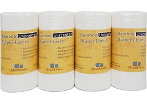 bamboo unscent diaper liners- fragance free and chlorine free(4pk) 400 count by bluesnail