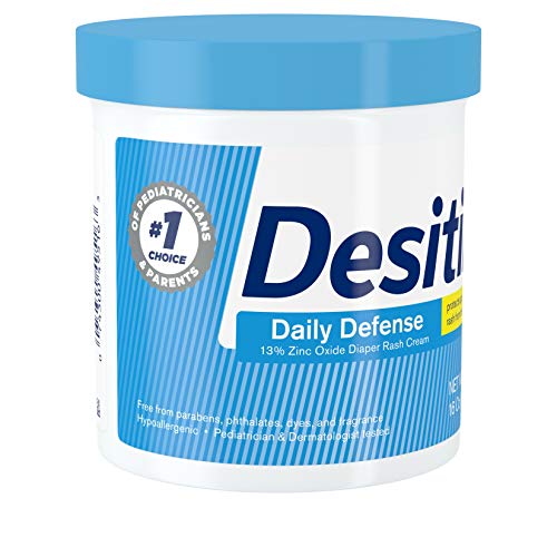 Desitin Daily Defense Baby Diaper Rash Cream with 13% Zinc Oxide, Barrier Cream to Treat, Relieve & Prevent Diaper Rash, Hypoallergenic, Dye-, Phthalate- & Paraben-Free, 16 oz