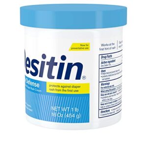 Desitin Daily Defense Baby Diaper Rash Cream with 13% Zinc Oxide, Barrier Cream to Treat, Relieve & Prevent Diaper Rash, Hypoallergenic, Dye-, Phthalate- & Paraben-Free, 16 oz