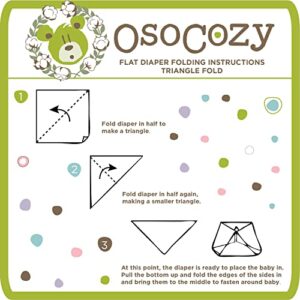 OsoCozy - Organic Flat Cloth Diapers (Dozen) - 27 x 30.5 - One-Layer Nappies Made of Soft, Durable 100% Birdseye Cotton - The Best Organic Diapers - Sold by The Dozen.