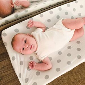 Changing Pad Cover – Premium Baby Changing Pad Covers 4 Pack – Boy or Girl Changing Pad Cover – Pure Jersey Knit Machine Washable Grey and White Changing Table Cover – Diaper Changing Pad Cover Sheets