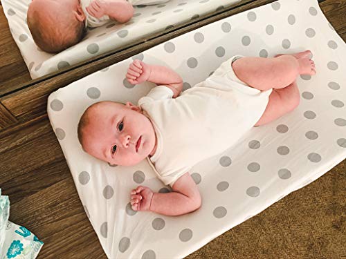 Changing Pad Cover – Premium Baby Changing Pad Covers 4 Pack – Boy or Girl Changing Pad Cover – Pure Jersey Knit Machine Washable Grey and White Changing Table Cover – Diaper Changing Pad Cover Sheets