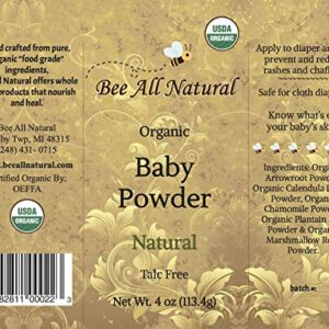 Bee All Natural Baby Powder Natural, 4 OZ