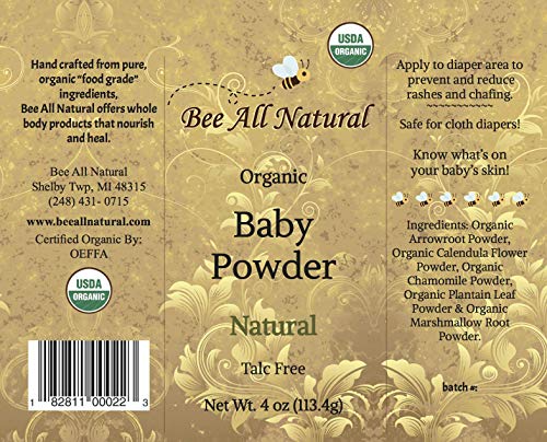 Bee All Natural Baby Powder Natural, 4 OZ