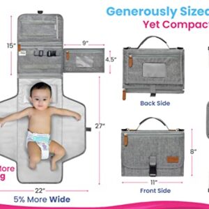 Portable Changing Pad with Shoulder Strap - Detachable Travel Changing Pad - Fully Padded, Lightweight & Waterproof - Diaper Changing Pad - Baby Shower Gifts - Changing Mat (27"x22")