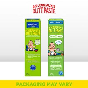 Boudreaux's Butt Paste with Natural* Aloe Diaper Rash Cream, Ointment for Baby, 4 oz Tube