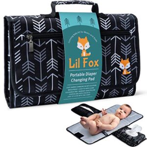 baby changing pad by lil fox. portable changing pad for baby diaper bag or changing table pad. one-hand diaper change pad. baby shower gifts, newborn baby essentials, unisex baby stuff