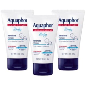 aquaphor baby healing ointment, advanced therapy for chapped cheeks and diaper rash, 3 ounce (pack of 3)