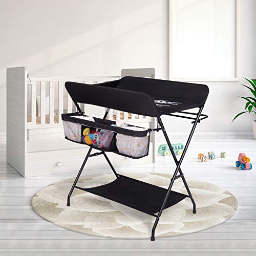 Kinfant Baby Changing Table Folding Diaper Station Nursery Organizer for Infant