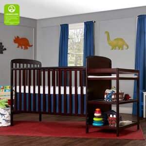 Dream On Me Anna 3-in-1 Full-Size Crib and Changing Table Combo in Espresso, Greenguard Gold Certified, Non-Toxic Finishes, Includes 1" Changing Pad, Wooden Nursery Furniture