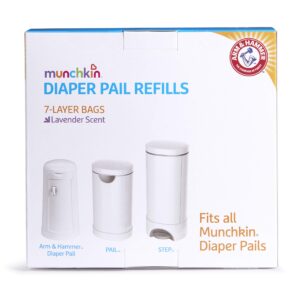 Munchkin® Arm and Hammer Diaper Pail Snap, Seal and Toss Refill Bags, Holds 600 Diapers, White 20 Count