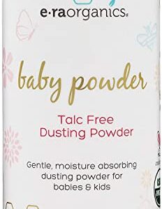 Era Organics Talc Free Baby Powder - USDA Organic Dusting Powder for Excess Moisture & Chafing That’s Actually Good for Your Skin- Non Toxic, Non-GMO, Cruelty Free Baby Skin Care