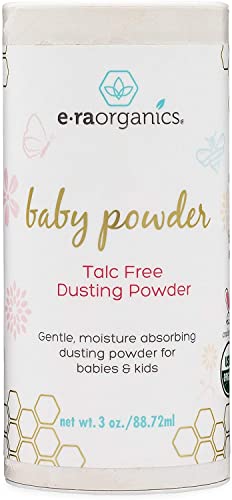 Era Organics Talc Free Baby Powder - USDA Organic Dusting Powder for Excess Moisture & Chafing That’s Actually Good for Your Skin- Non Toxic, Non-GMO, Cruelty Free Baby Skin Care