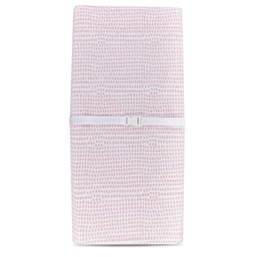 Ely's & Co. Patent Pending Waterproof Changing Pad Cover Set | Cradle Sheet Set by Ely's & Co no Need for Changing Pad Liner Mauve Pink Splash & Stripe 2 Pack for Baby Girl