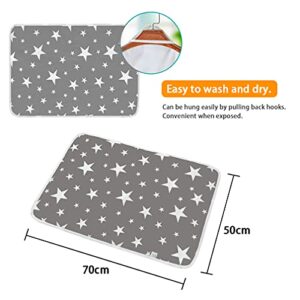 2 Pack Baby Diaper Changing Pad Maveek 19.6'' X 27.5'' Waterproof Changing Mat Portable Diaper Pad Travel Changing Mat Foldable Absorbent Mats for Home and Outdoor(2Grey)