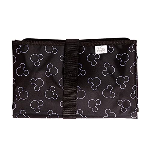 Disney Baby by J.L. Childress Full Body Portable Changing Pad for Baby, Mickey Black , 19x30 Inch (Pack of 1)