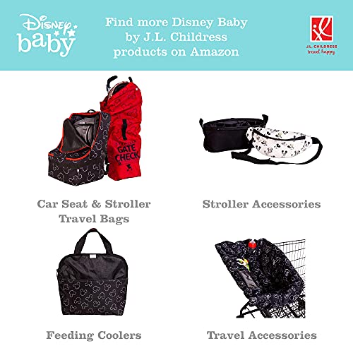 Disney Baby by J.L. Childress Full Body Portable Changing Pad for Baby, Mickey Black , 19x30 Inch (Pack of 1)