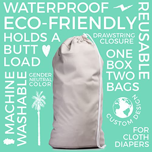 Dekor Cloth Diaper Liner | 2 Count | Gray | Perfect for Cloth Diapers | Just Step – Drop – Done | Quick & Easy to Replace | Fits the Dekor Plus Hands-Free Diaper Pail | Machine Washable