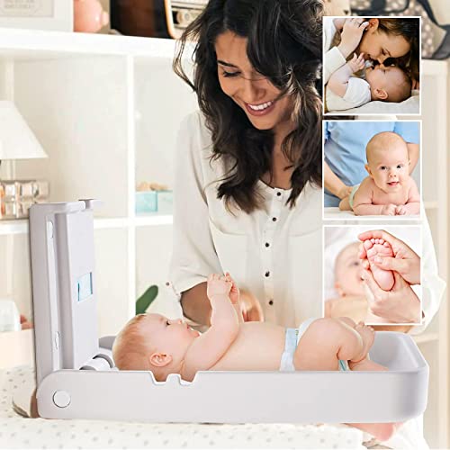 KSITEX Vertical Baby Changing Station, Wall Mounted Changing Table, Portable Diaper Changing Tables for Home Commercial Bathroom (1 White Gray)