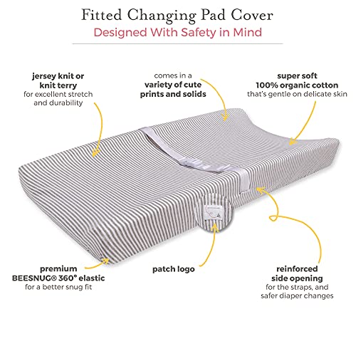 Changing Pad Cover, 100% Organic Cotton Changing Pad Liner for Standard 16" x 32" Baby Changing Mats