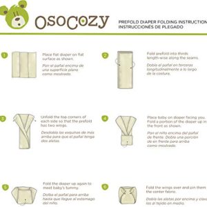 OsoCozy Unbleached Prefold Cloth Diapers – Soft and Absorbent Baby Diapers Made of 100% Unbleached Cotton - 10"x14", Fits 6-10 Lbs. - Diaper Service Quality (DSQ), (Newborn, 4x6x4 Layering)